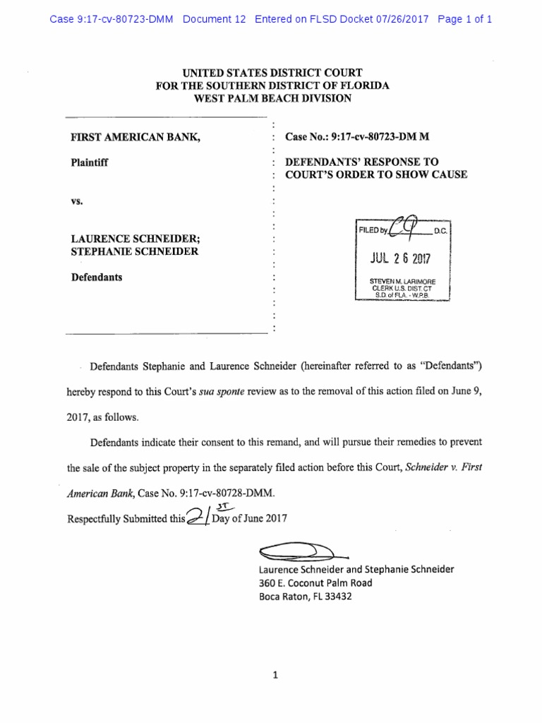 July 26, 2017 Response To Order To Show Cause | PDF | Jargon | Legal ...