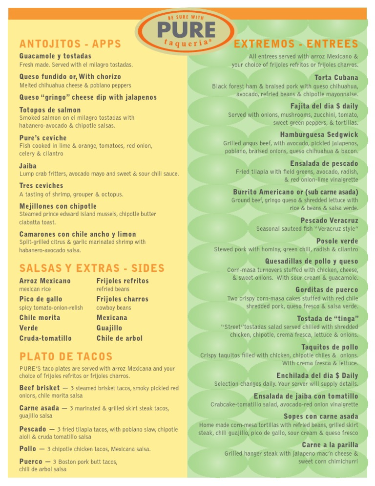 Menu | PDF | Salsa (Sauce) | Cooking