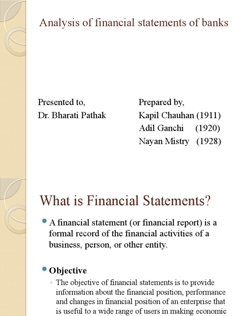 Analysis of Financial Statements of Banks | PDF | Capital Requirement ...