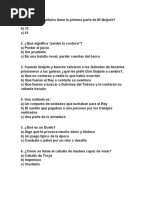 Cuestionario sobre Don Quijote | PDF | Miguel De Cervantes | Don Quijote
