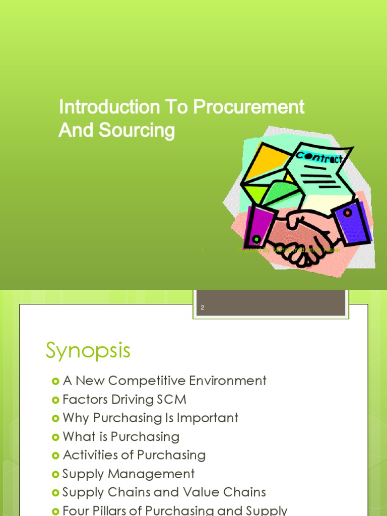 Introduction to Procurement and Sourcing | PDF | Supply Chain | Supply ...