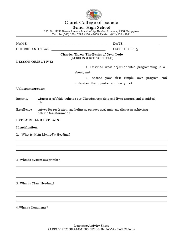 Introduction to Object-Oriented Programming Concepts and a First Simple ...