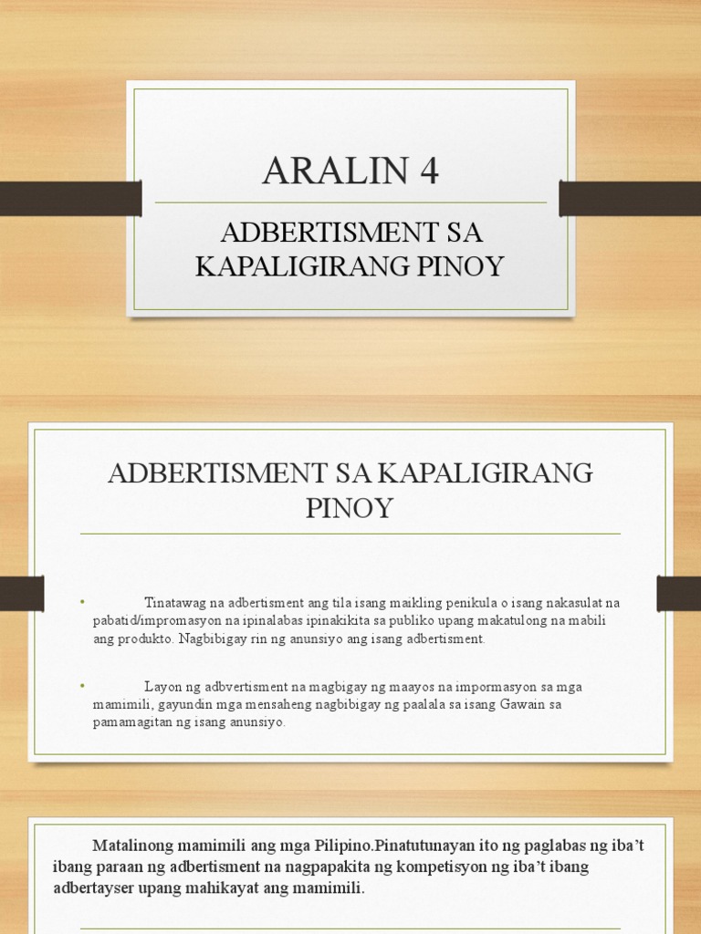 Filipino - Aralin 4 | PDF