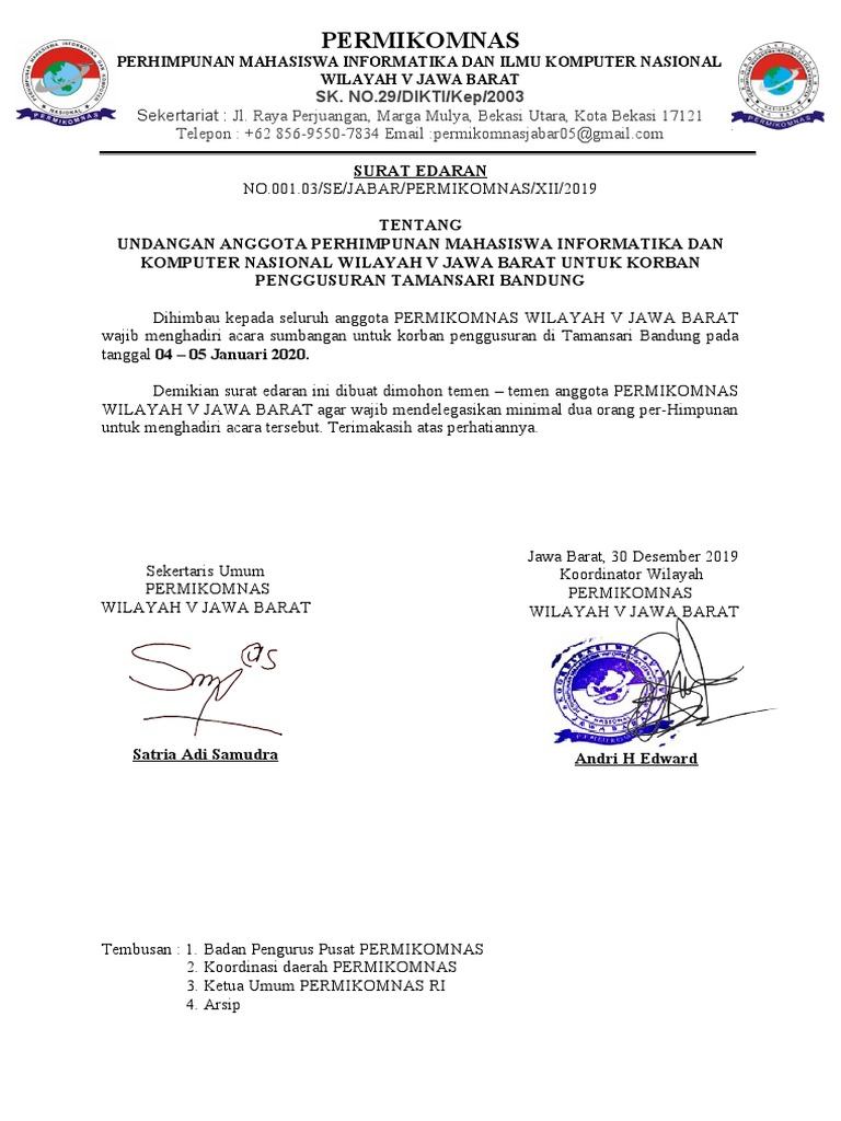 Surat Edaran Anggota | PDF