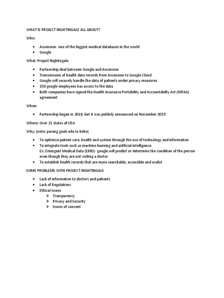 What Is Project Nightingale All About | PDF