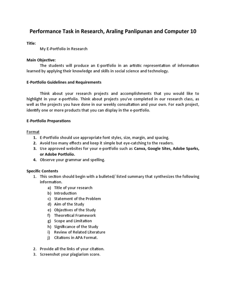 G10 - Performance Task in Research | PDF