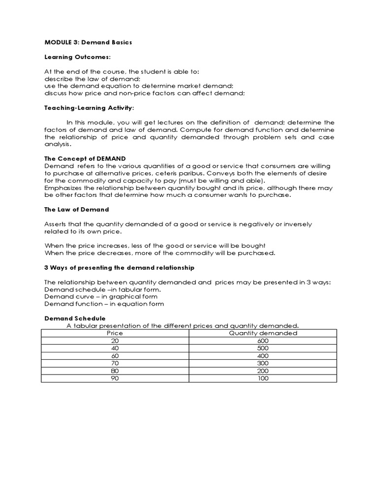 Module 3PDF - 2122700466 PDF | PDF | Demand Curve | Demand