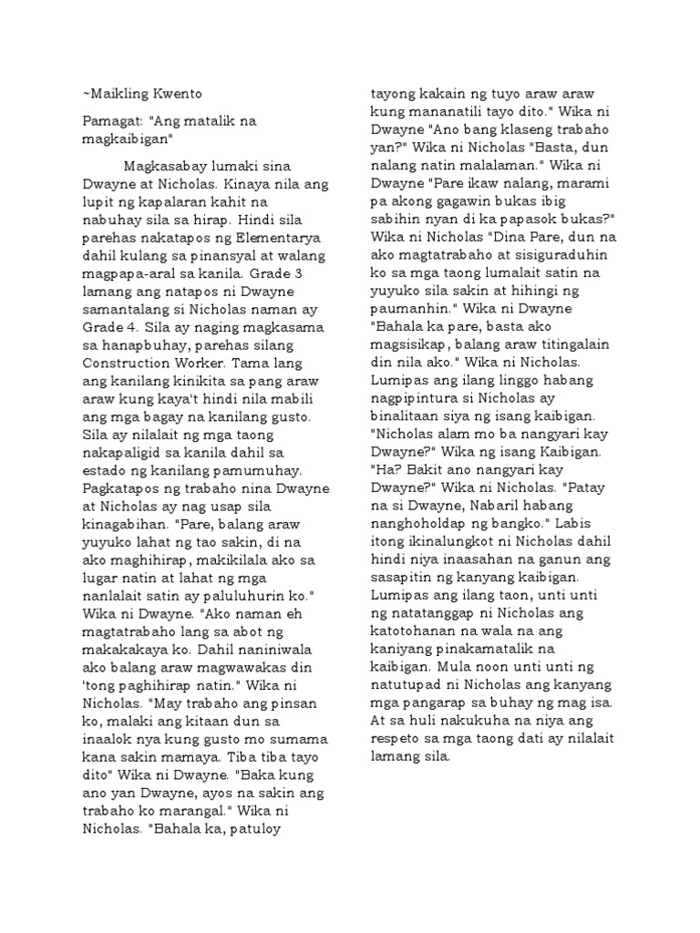 Maikling Kwento | PDF