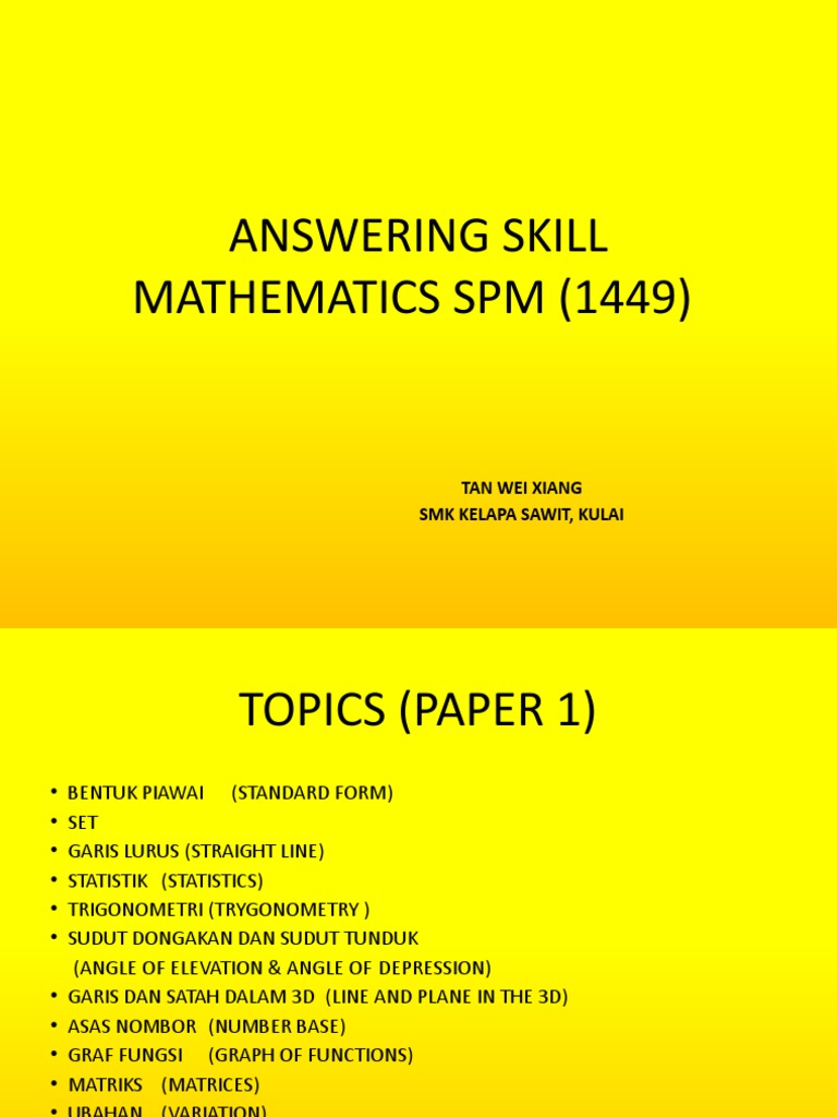 Answering Skill Maths SPM | PDF | Argument | Line (Geometry)