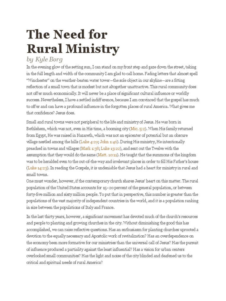 Importance of Rural Ministry Today | PDF | Gospel Of Luke | Gospels
