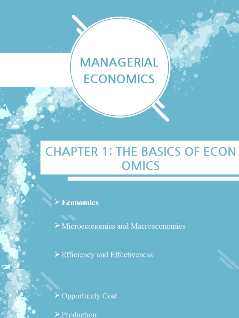 Managerial Economics - Chapter 1 | PDF | Profit (Economics) | Economics