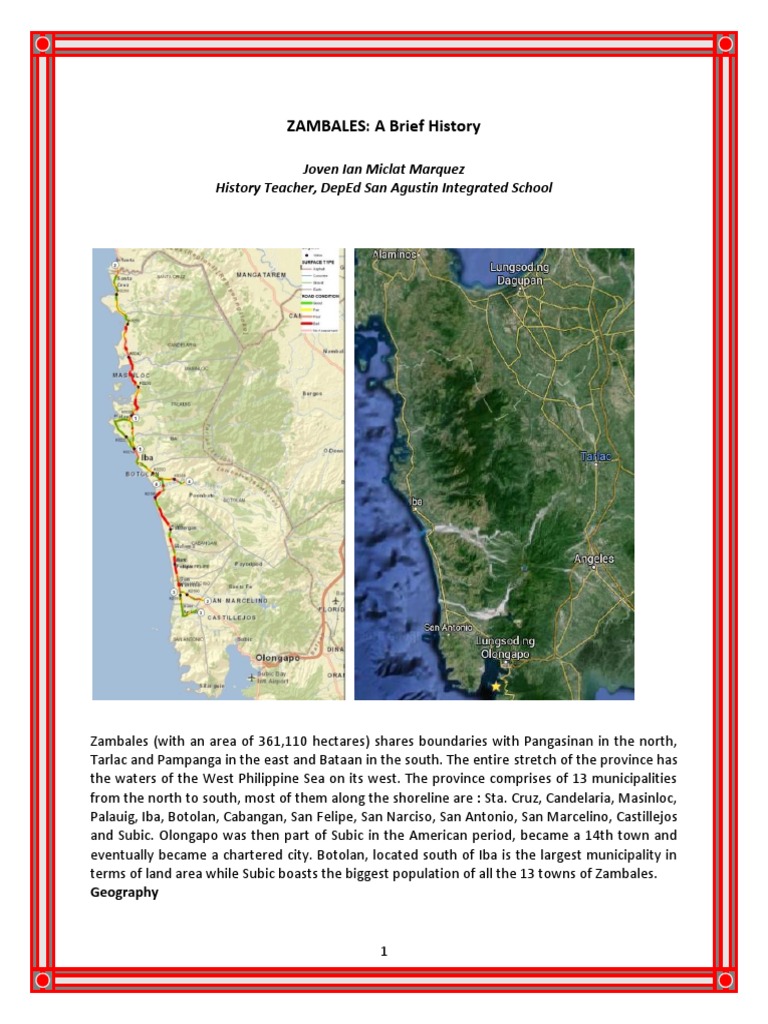 Short History of Zambales PDF | PDF | Philippines