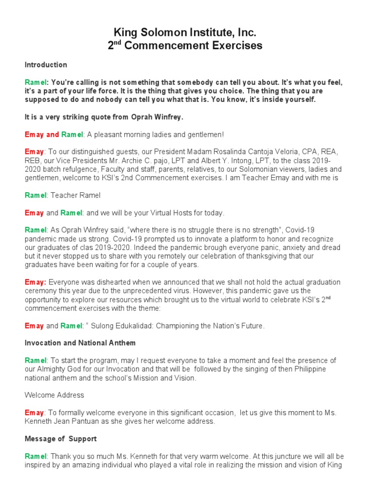 Virtual Grad Script | PDF