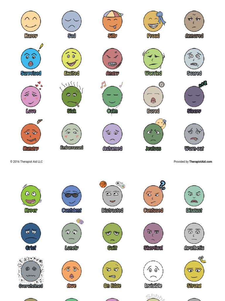 Printable Emotion Faces PDF | PDF