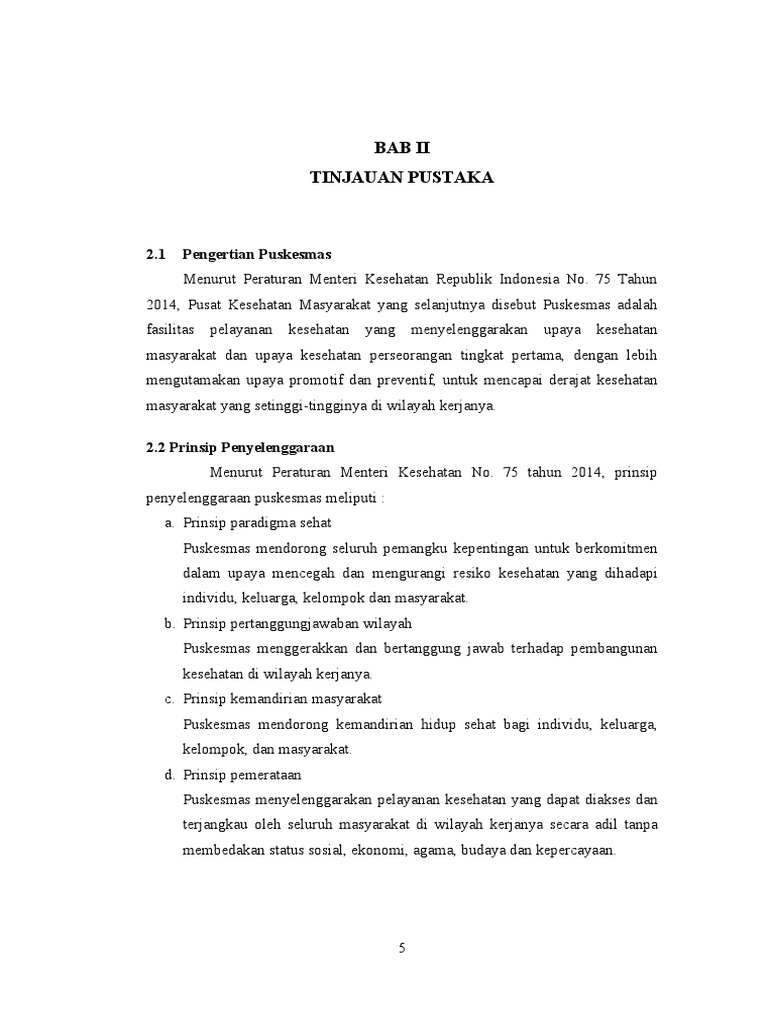 Bab II PKL Puskesmas | PDF