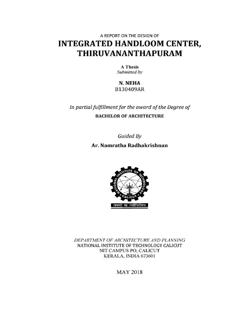 Integrated Handloom Center TVM PDF | PDF