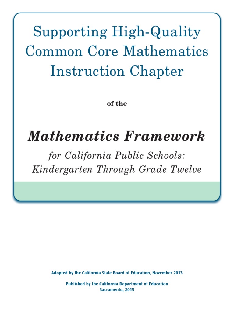 Supporting High-Quality Common Core Mathematics Instruction Chapter ...