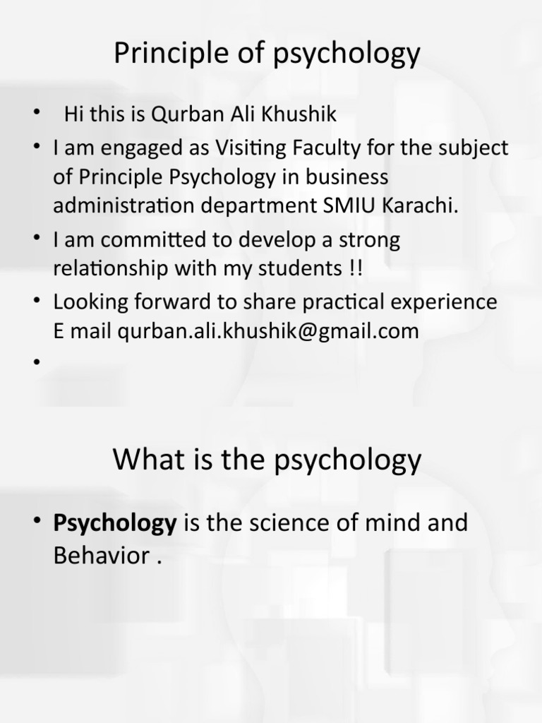 Principle of Psychology | PDF | Humanistic Psychology | Psychoanalysis
