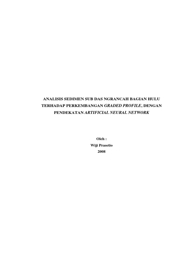 Analisis Sedimen Sub DAS Ngrancah dengan ANN | PDF | Perjalanan