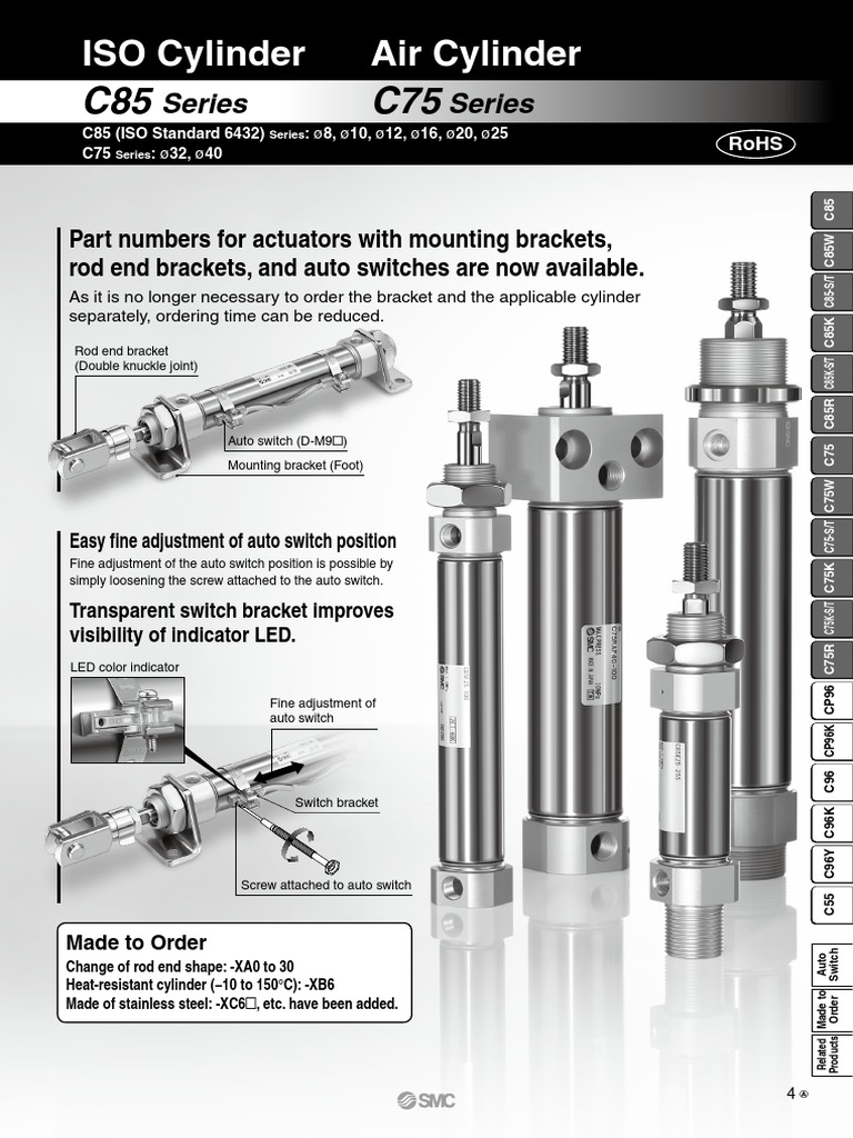 SMC Air Cylinder PDF | PDF | Piston | Bipolar Junction Transistor