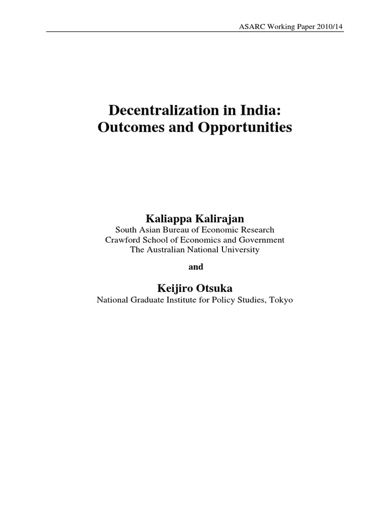 Decentralization in India | PDF | Decentralization | Gross Domestic Product