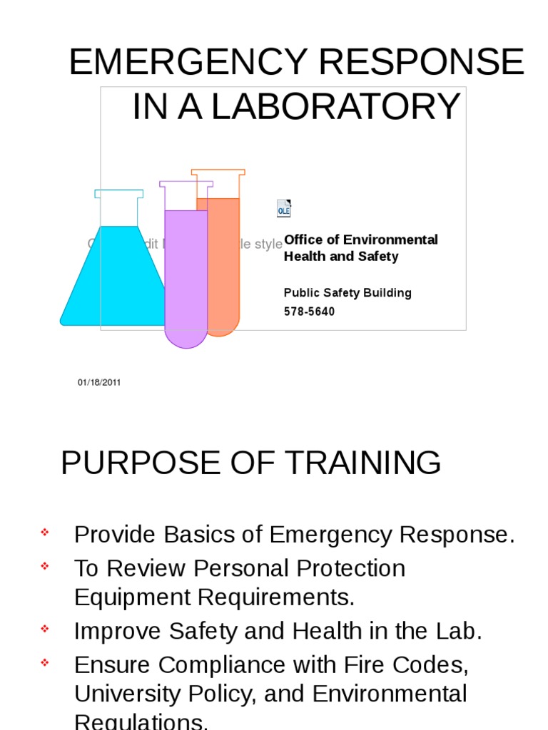Emergency Response in A Laboratory: Click To Edit Master Subtitle Style ...