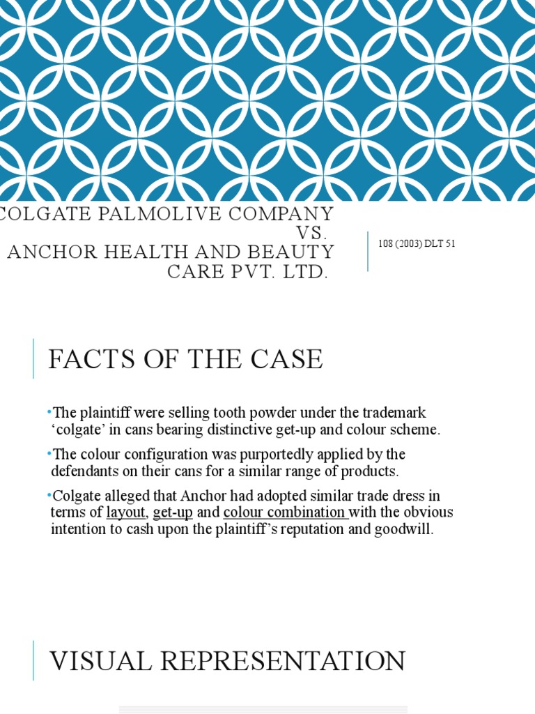 Colgate Palmolive Company VS. Anchor Health and Beauty Care Pvt. LTD ...