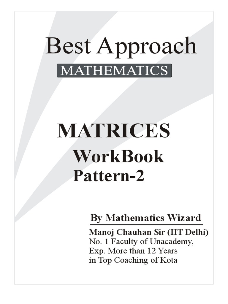 Understanding Matrices for IIT-JEE | PDF | Matrix (Mathematics) | Algebra