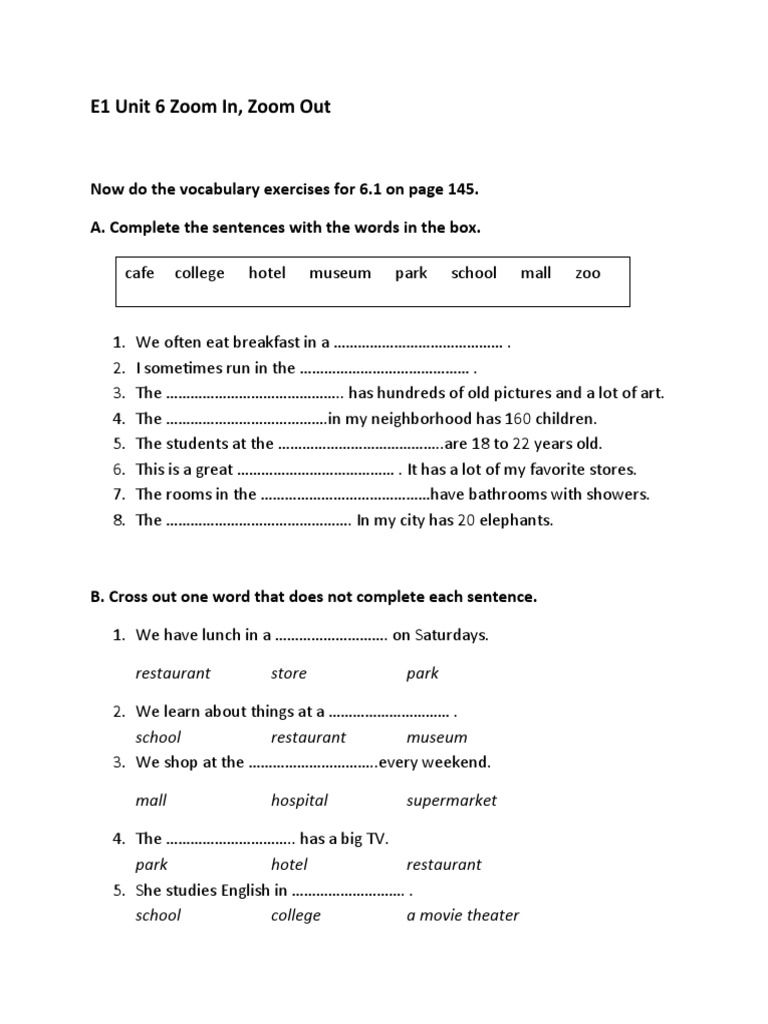 E1 Unit 6 Zoom In, Zoom Out | PDF | Linguistic Typology | Language Mechanics