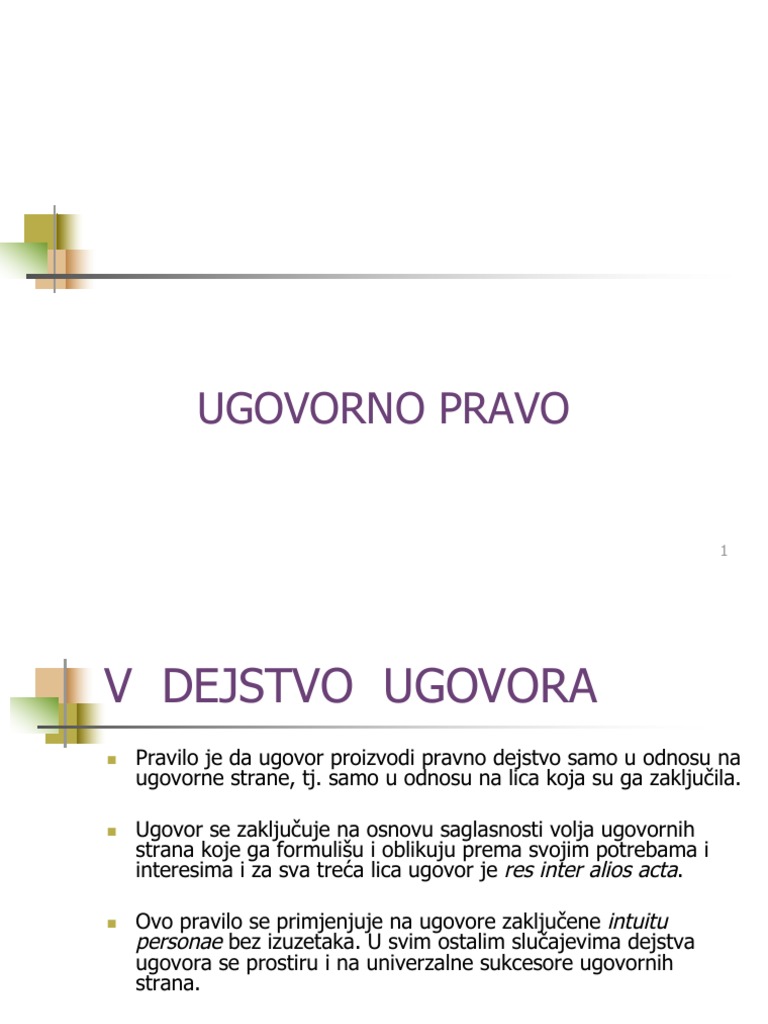 Dejstva I Prestanak Ugovora | PDF