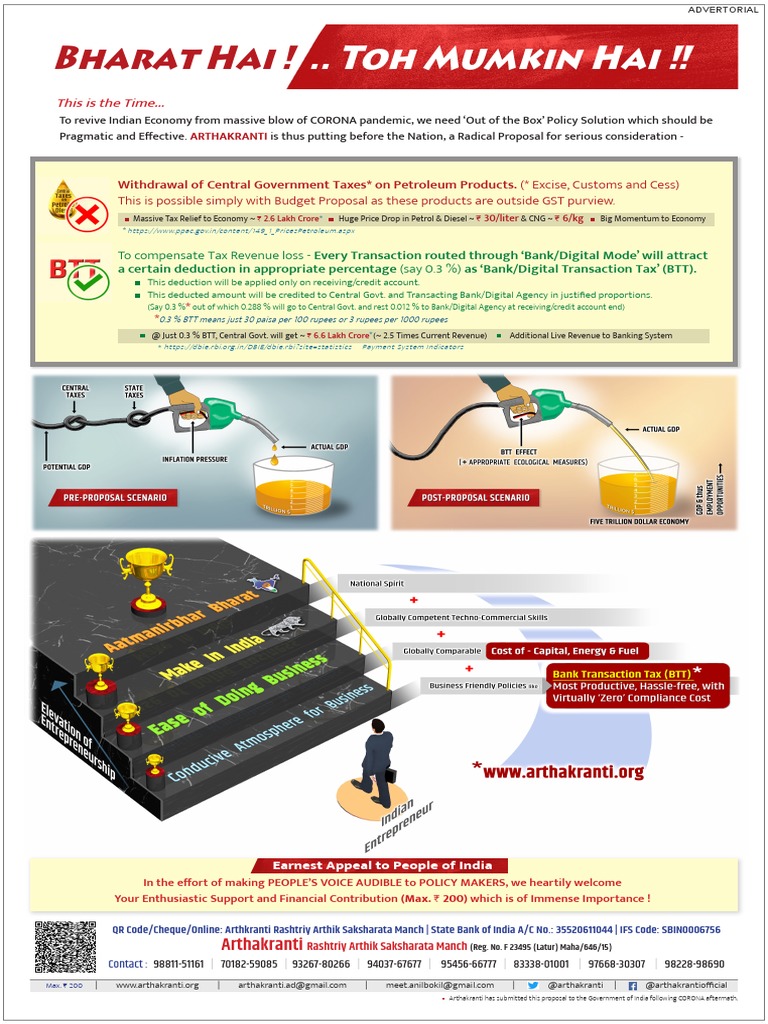 Arthakranti BTT Budget Proposal - Advertorial PDF | PDF | Taxes | Banks