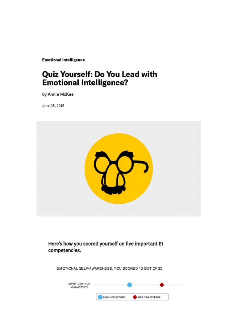 Quiz Yourself - Do You Lead With Emotional Intelligence | PDF | Self ...