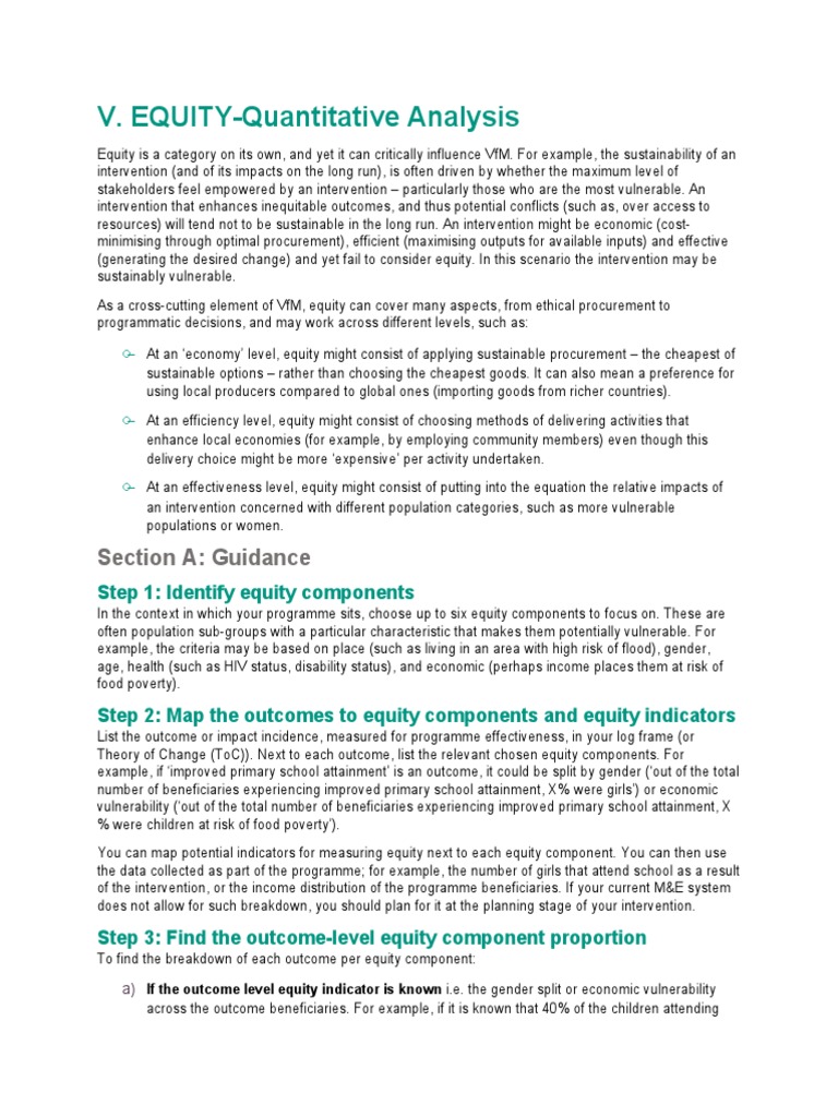 V. EQUITY-Quantitative Analysis: Section A: Guidance | PDF ...