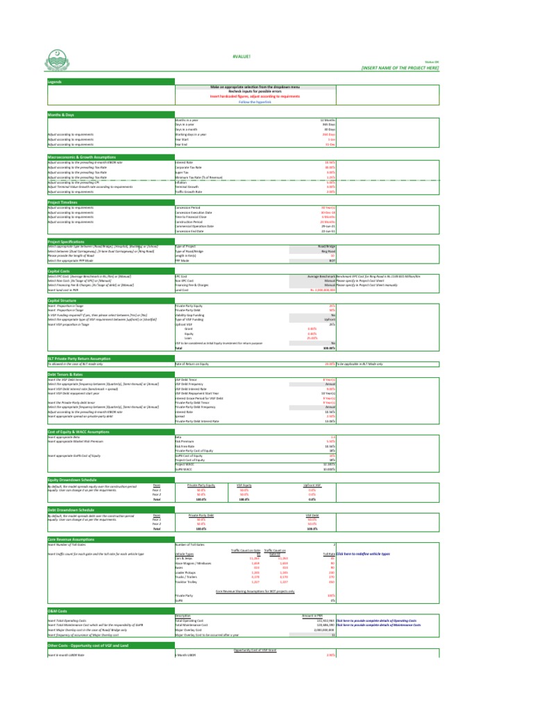 PPP Financial Model | PDF | Free Cash Flow | Depreciation