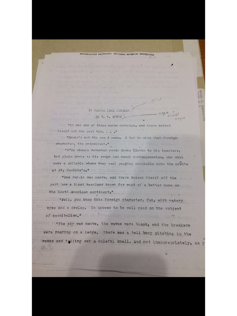 Quine Short Story - It Tastes Like Chicken-Merged | PDF