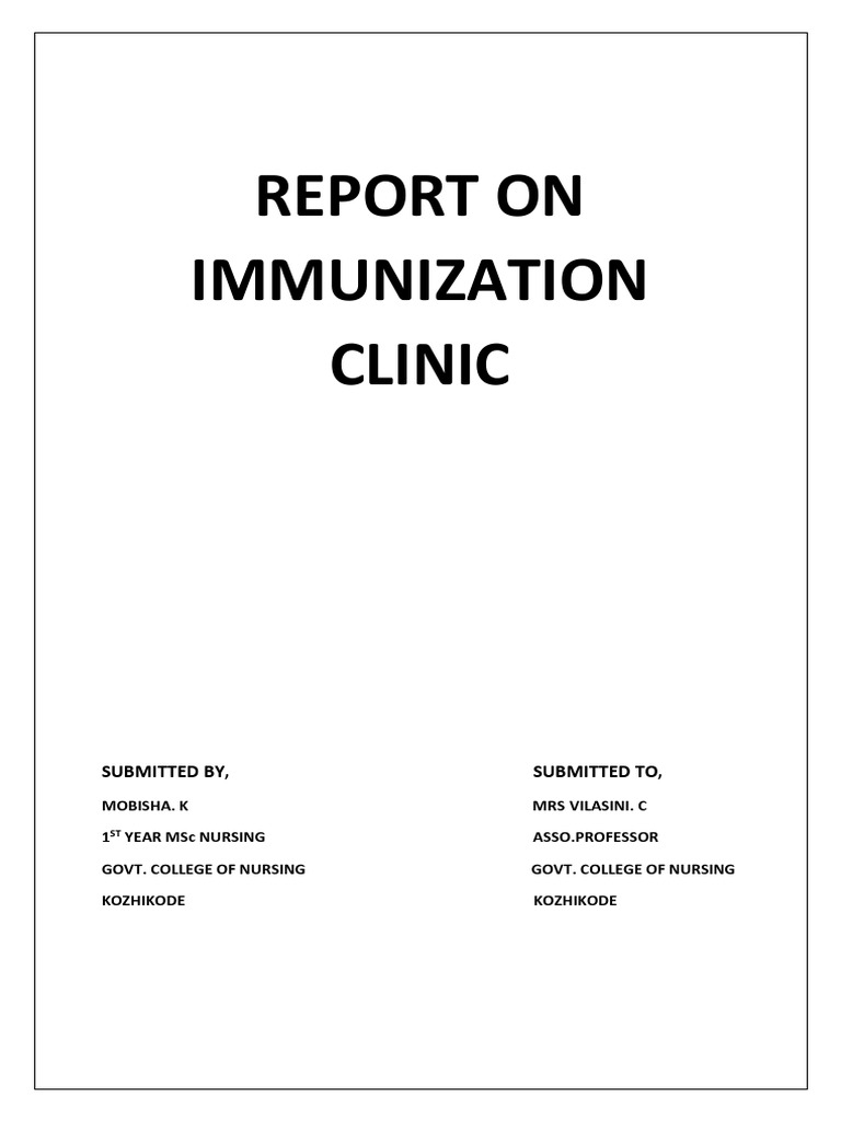 Immunization Clinic Report PDF | PDF | Vaccines | Vaccination