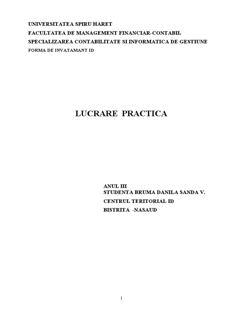 Lucrare Practica | PDF