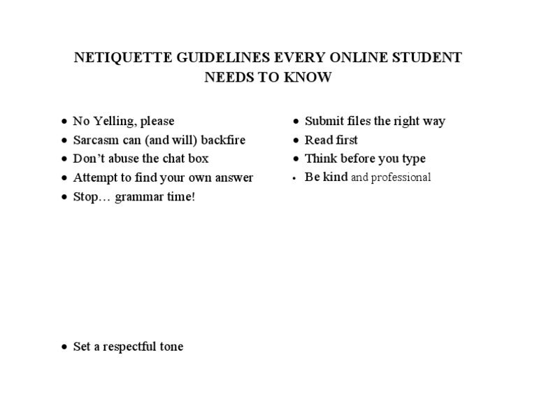 Netiquette Guidelines | PDF