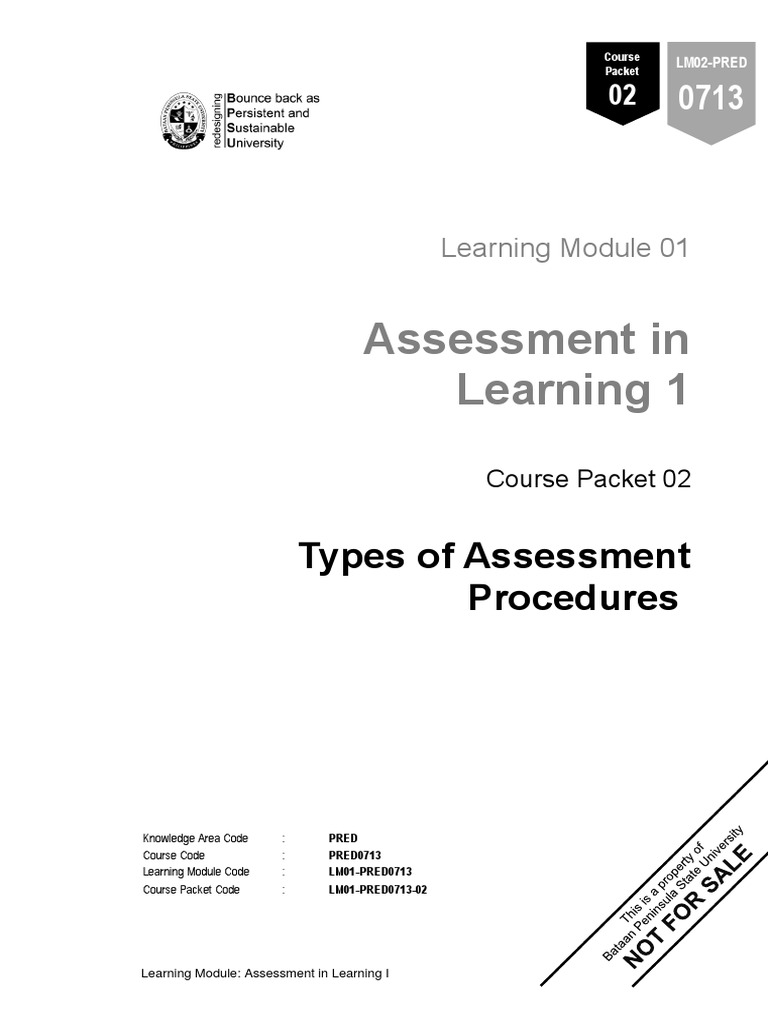 LM1 CP2 - Types of Assessment Procedures | PDF | Educational Assessment ...
