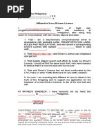 Driver's License Affidavit Template | PDF | Affidavit | Notary Public