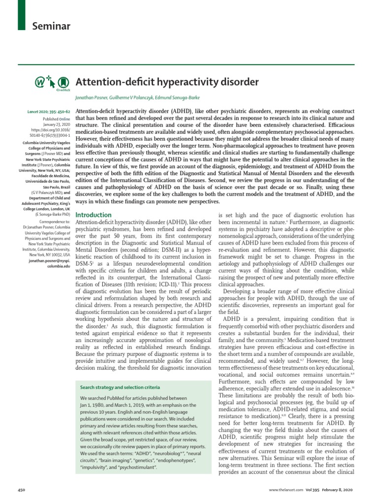 Seminar: Jonathan Posner, Guilherme V Polanczyk, Edmund Sonuga-Barke ...