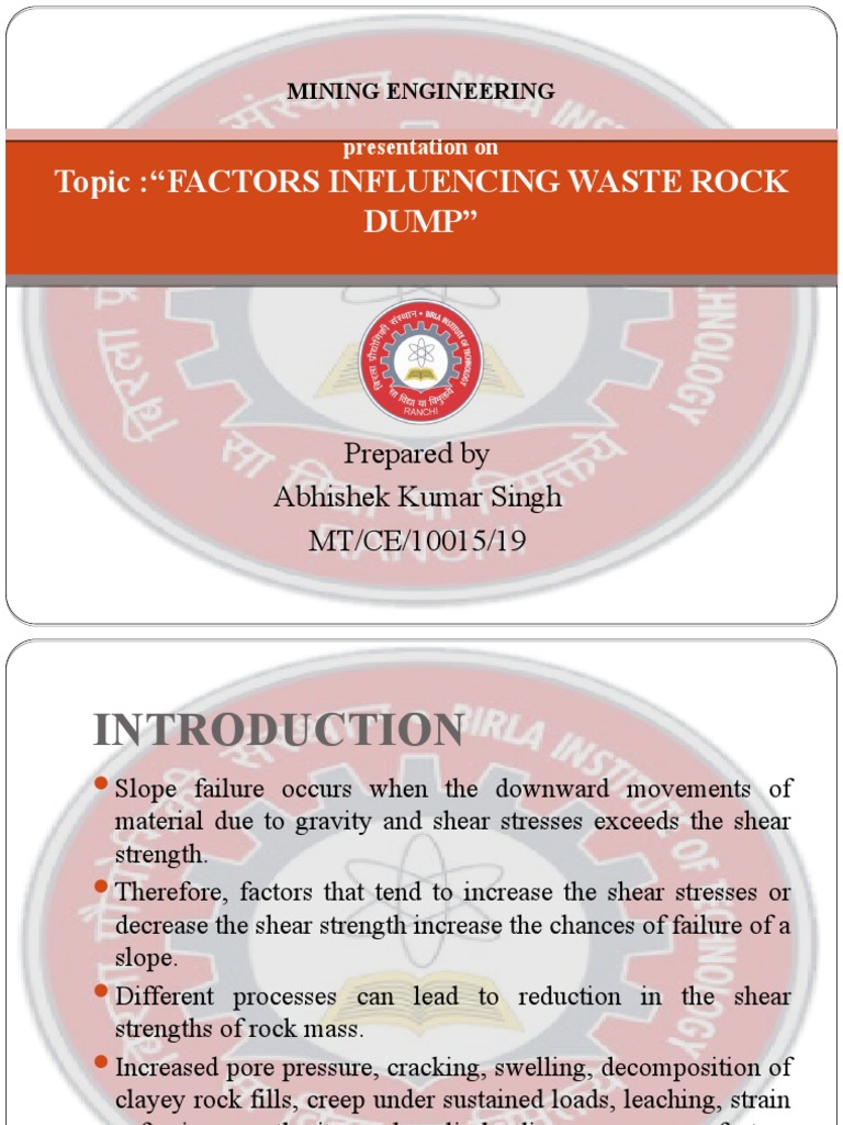Factors Affecting Waste Rock Dump Stability | PDF | Strength Of ...
