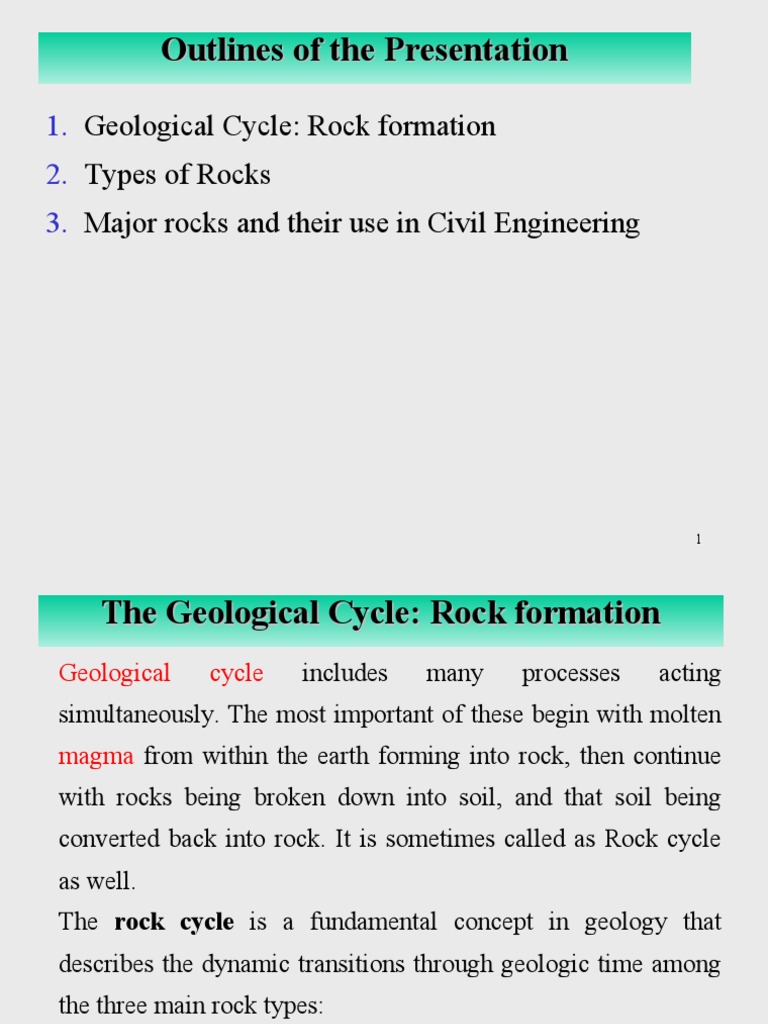 Outlines of The Presentation | PDF | Rock (Geology) | Sedimentary Rock