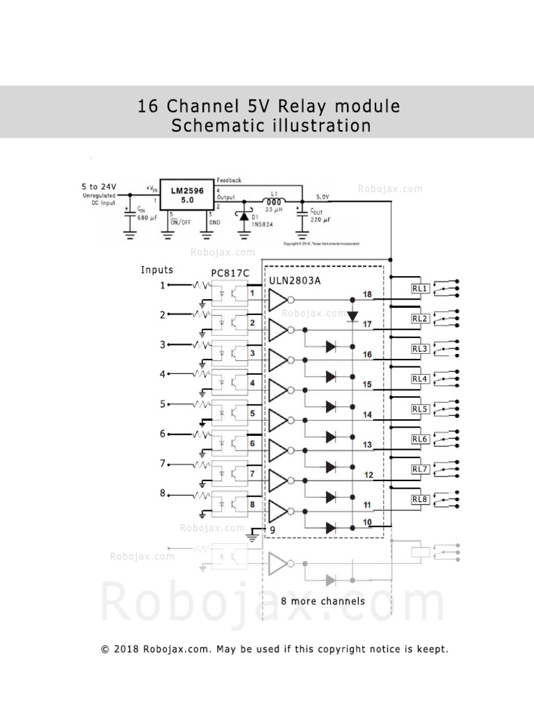 16 Channel 5V Relay Module Schematic Illustration | PDF