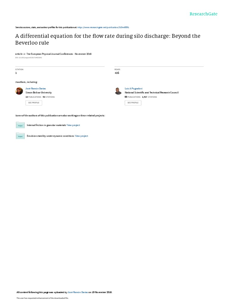 Beyond Beverloo: A differential equation for silo discharge flow rates ...
