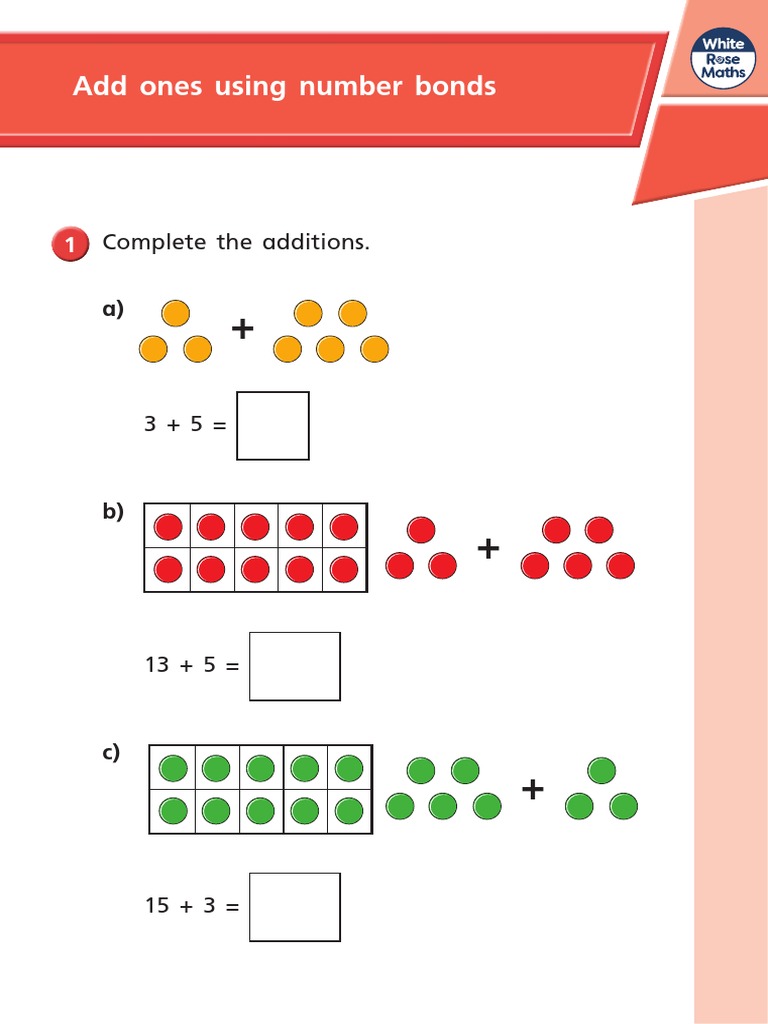 Y1 Spring Block 1 WO Add Ones Using Number Bonds 2020 | PDF