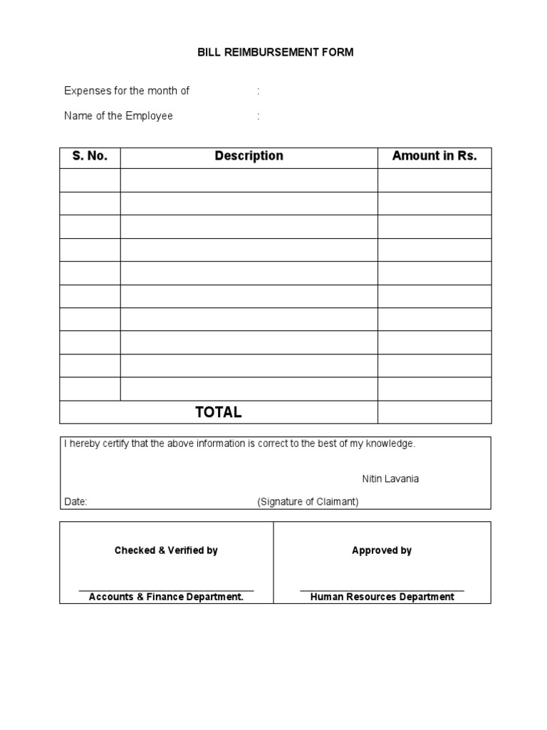 Bill Form | PDF