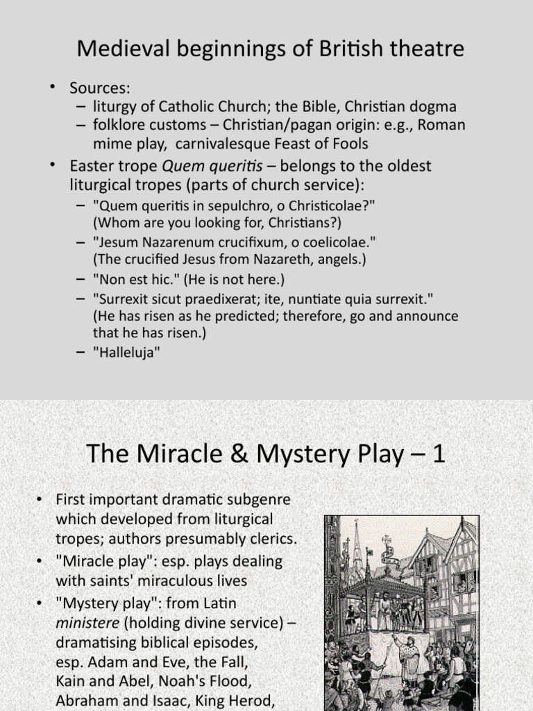 Medieval Roots of British Theatre | PDF | Religion And Belief