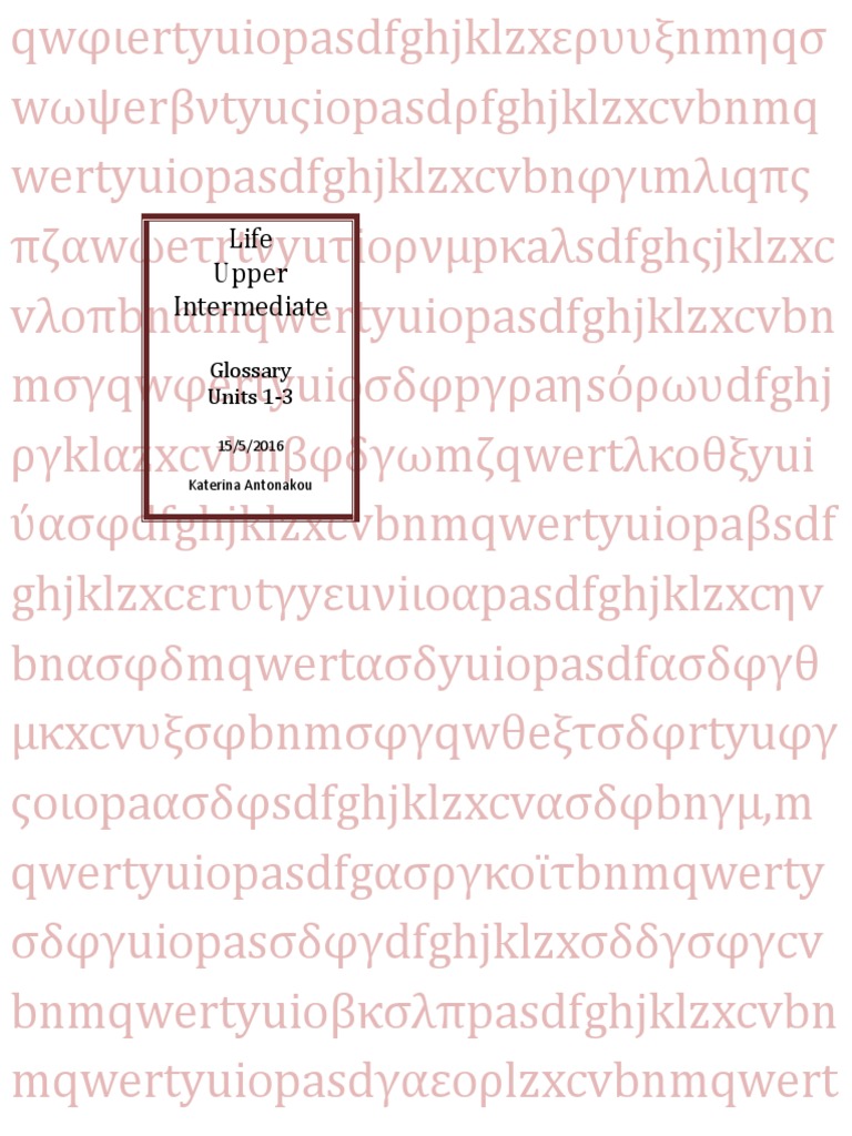 Life Upper Intermediate Vocabulary Unit 3 | PDF | Language Arts ...