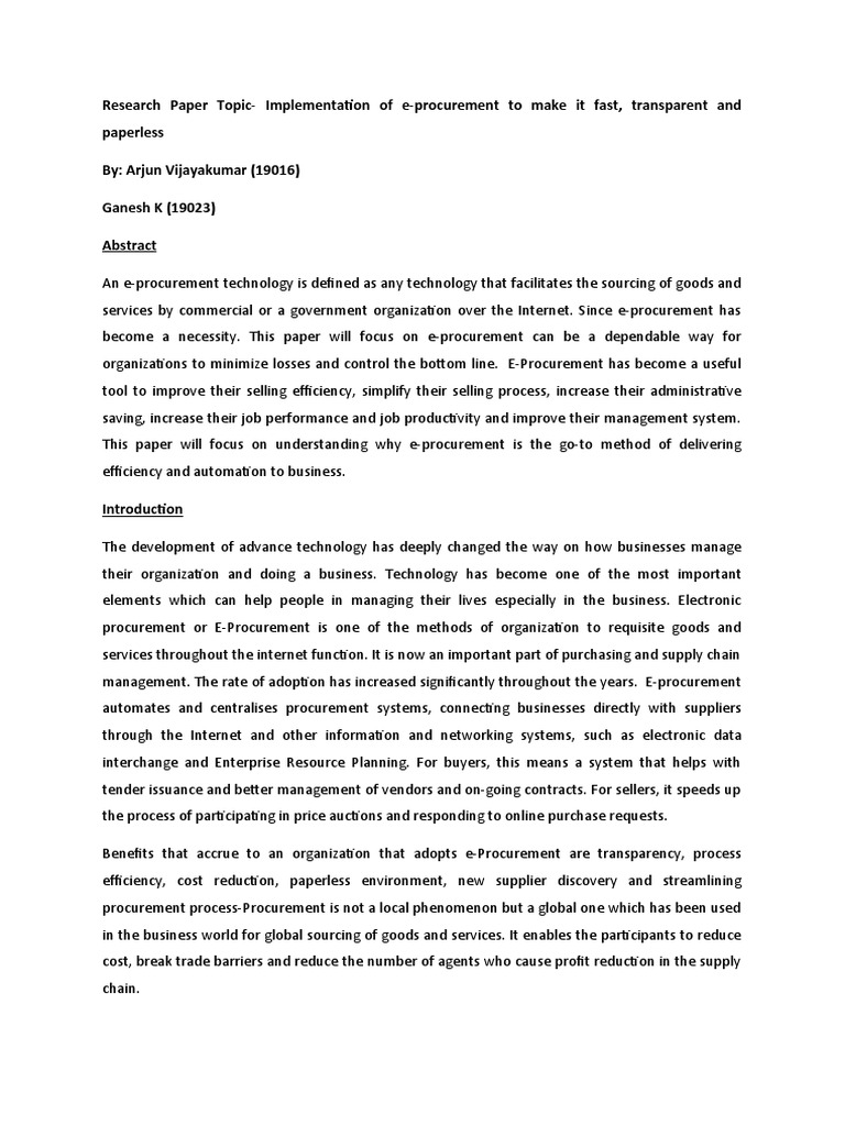 Strategic Sourcing Research Paper | PDF | Procurement | Accountability